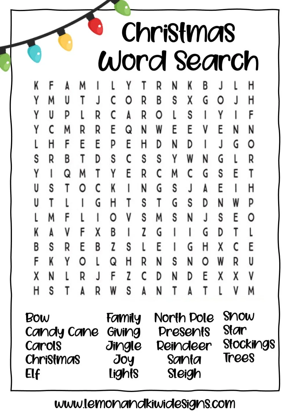 Free Christmas Literacy Printable Activity Book — Lemon & Kiwi Designs