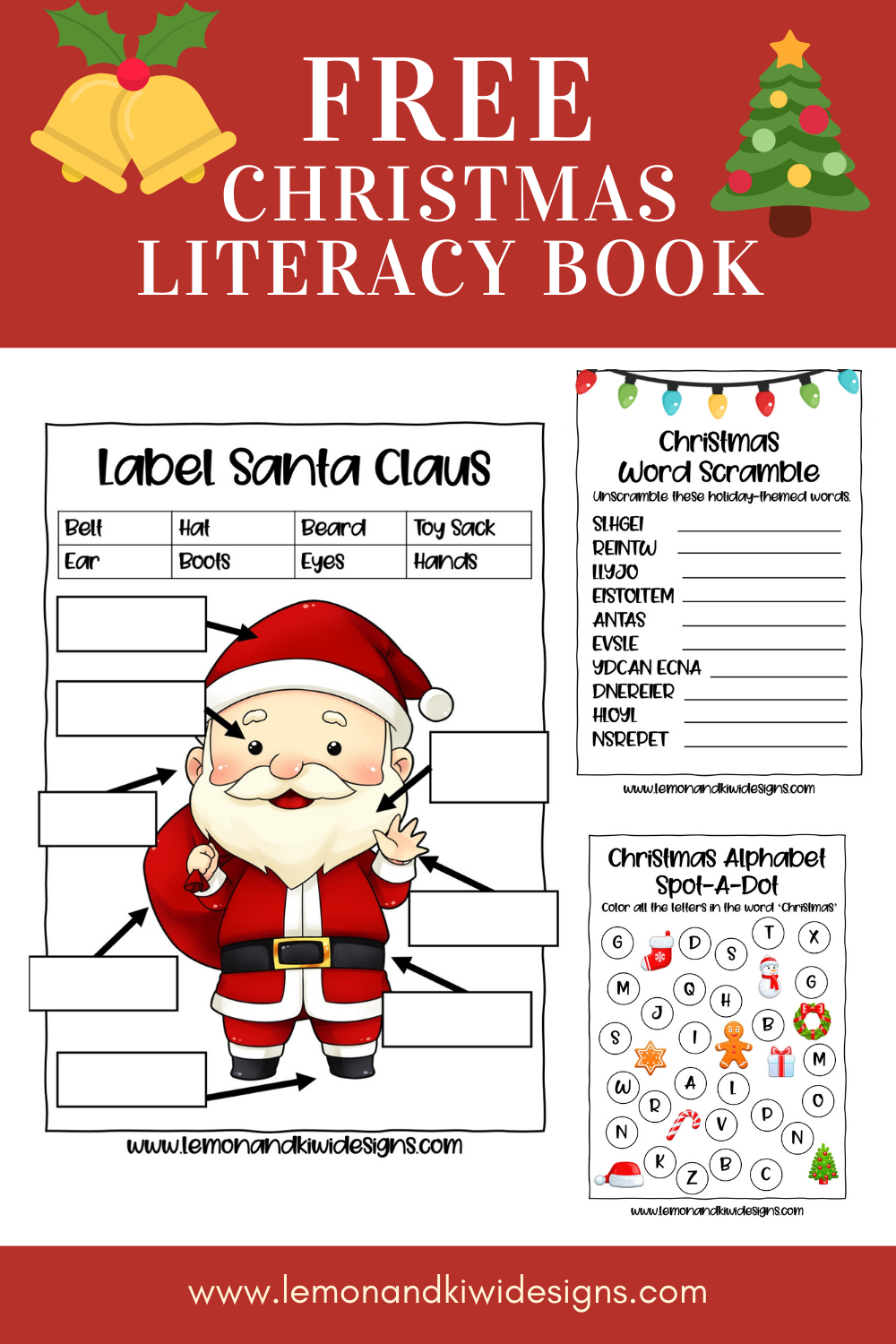 Free Christmas Literacy Printable Activity Book — Lemon & Kiwi Designs