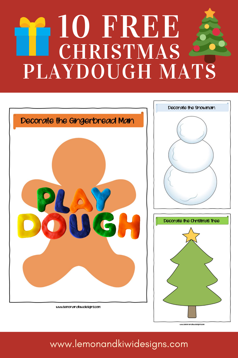 Free Christmas Printable Playdough Mats — Lemon & Kiwi Designs