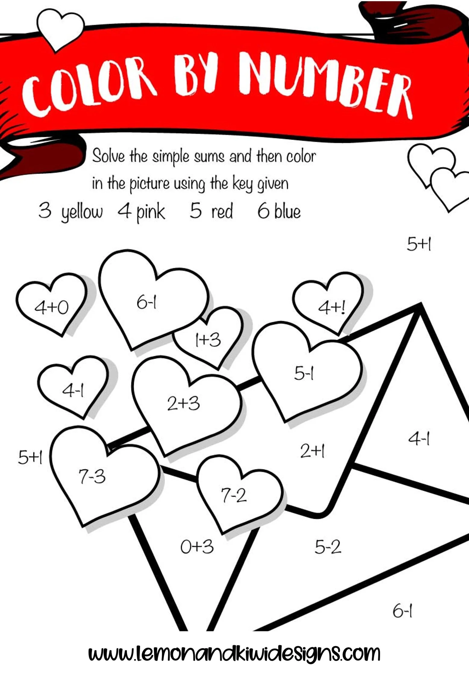 Free Valentine’s Day Math Activities — Lemon & Kiwi Designs