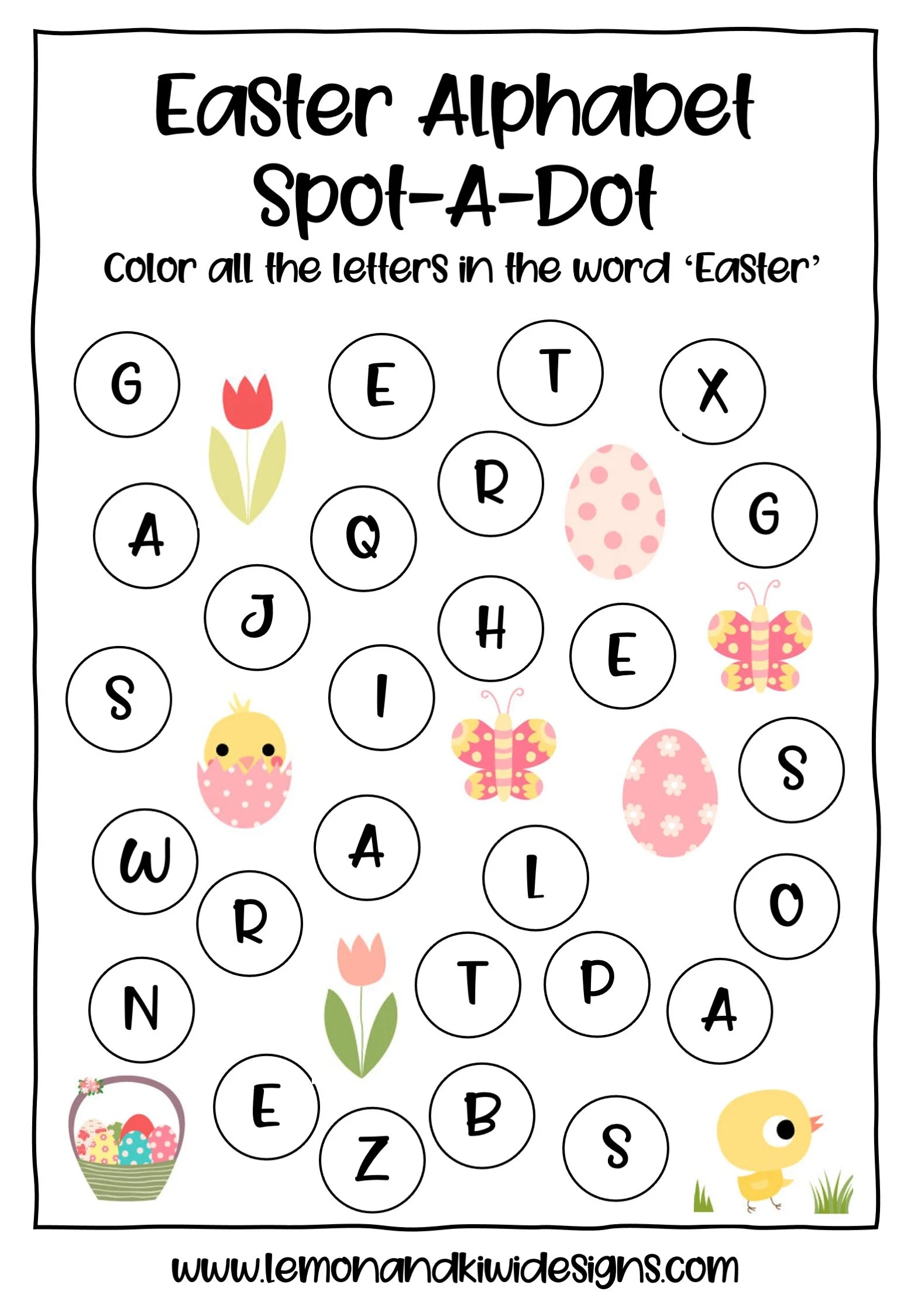 Free Easter Do-A-Dot Printables — Lemon & Kiwi Designs