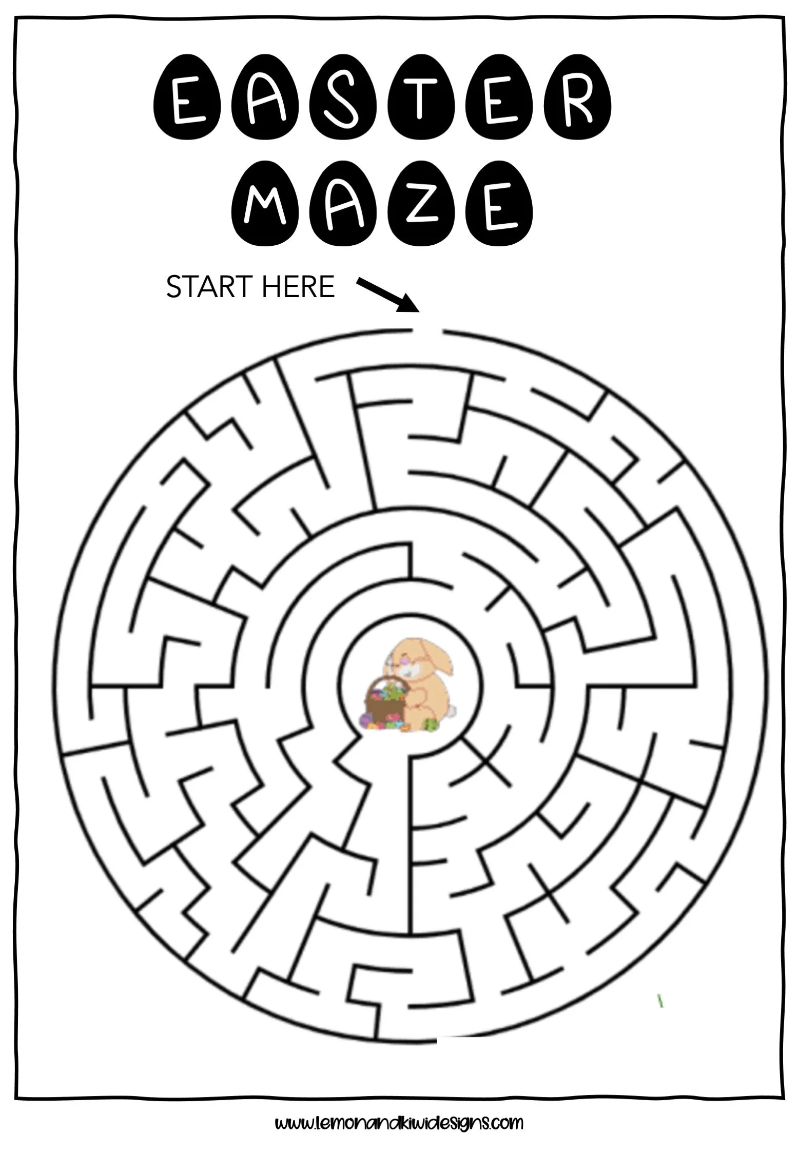 Free Easter Maze Worksheets for Kids — Lemon & Kiwi Designs