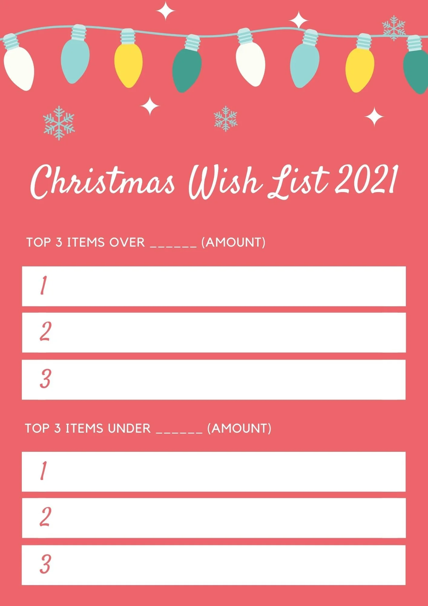 Free Christmas Wish Lists (15 Printable Templates) — Lemon & Kiwi Designs