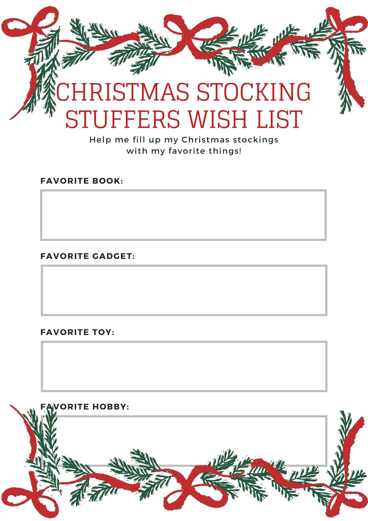 Free Christmas Wish Lists (15 Printable Templates) — Lemon & Kiwi Designs
