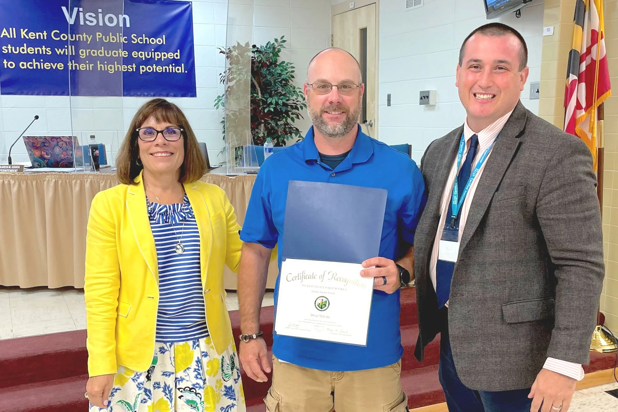 Trainer McCabe Honored with Golden Anchor — Kent County Chamber of Commerce