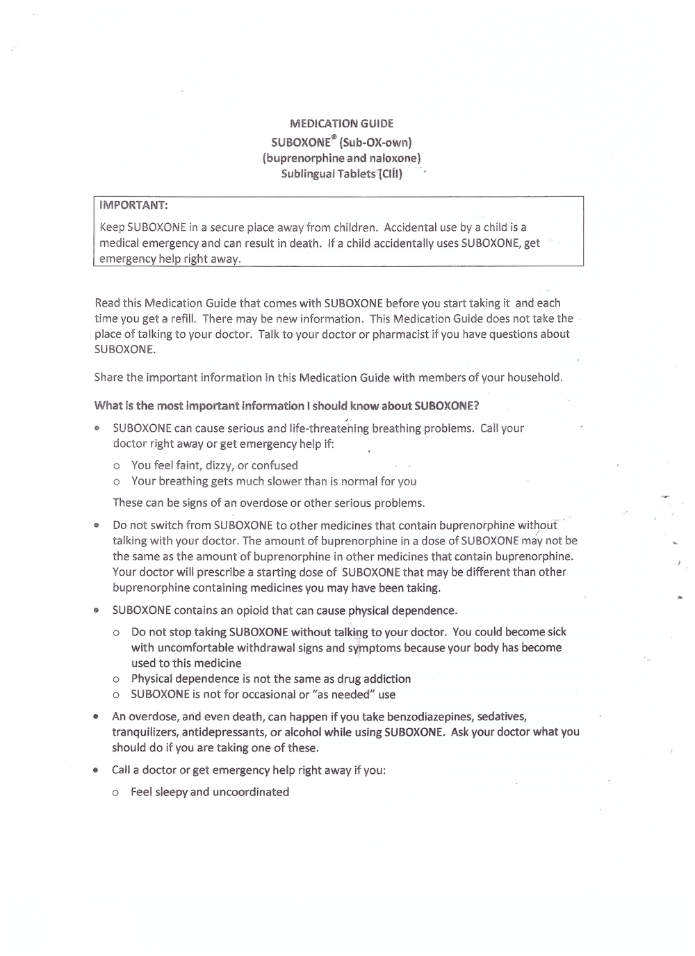 Suboxone Medication Guide — Caritas Treatment and Wellness Center
