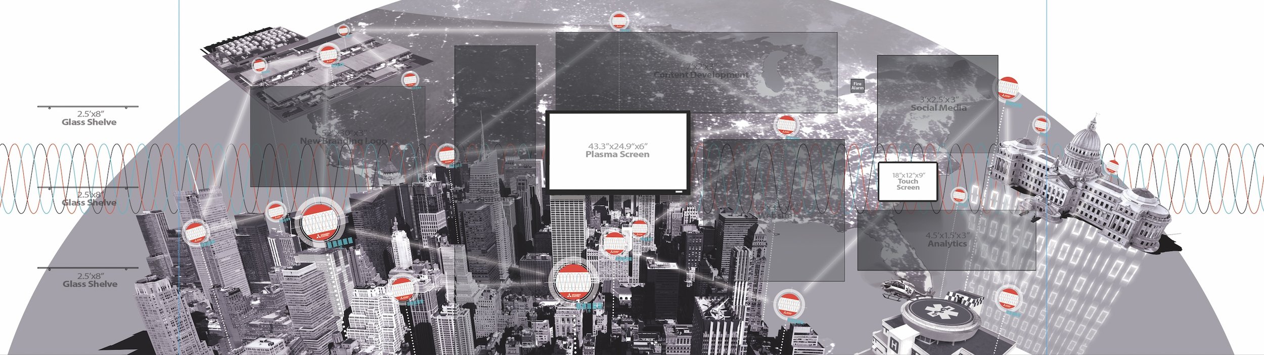 Mitsubishi Electric Power Products Lobby Display — Hyperion Studios