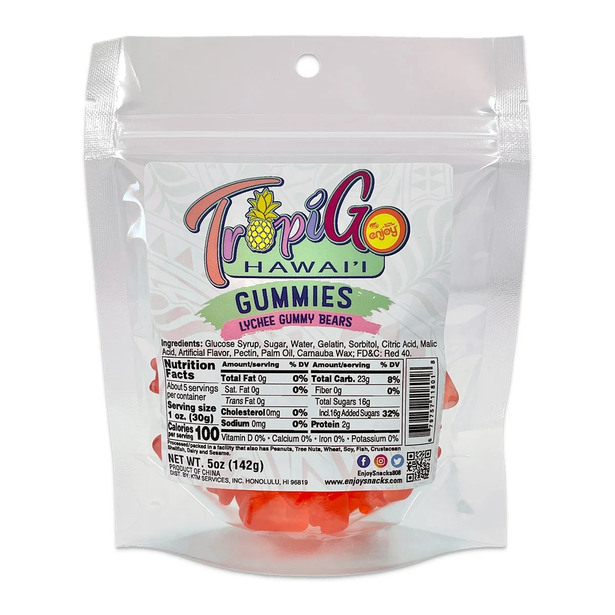 TropiGo Hawaii Hard Candy - Lychee (5 oz) | Enjoy Snacks