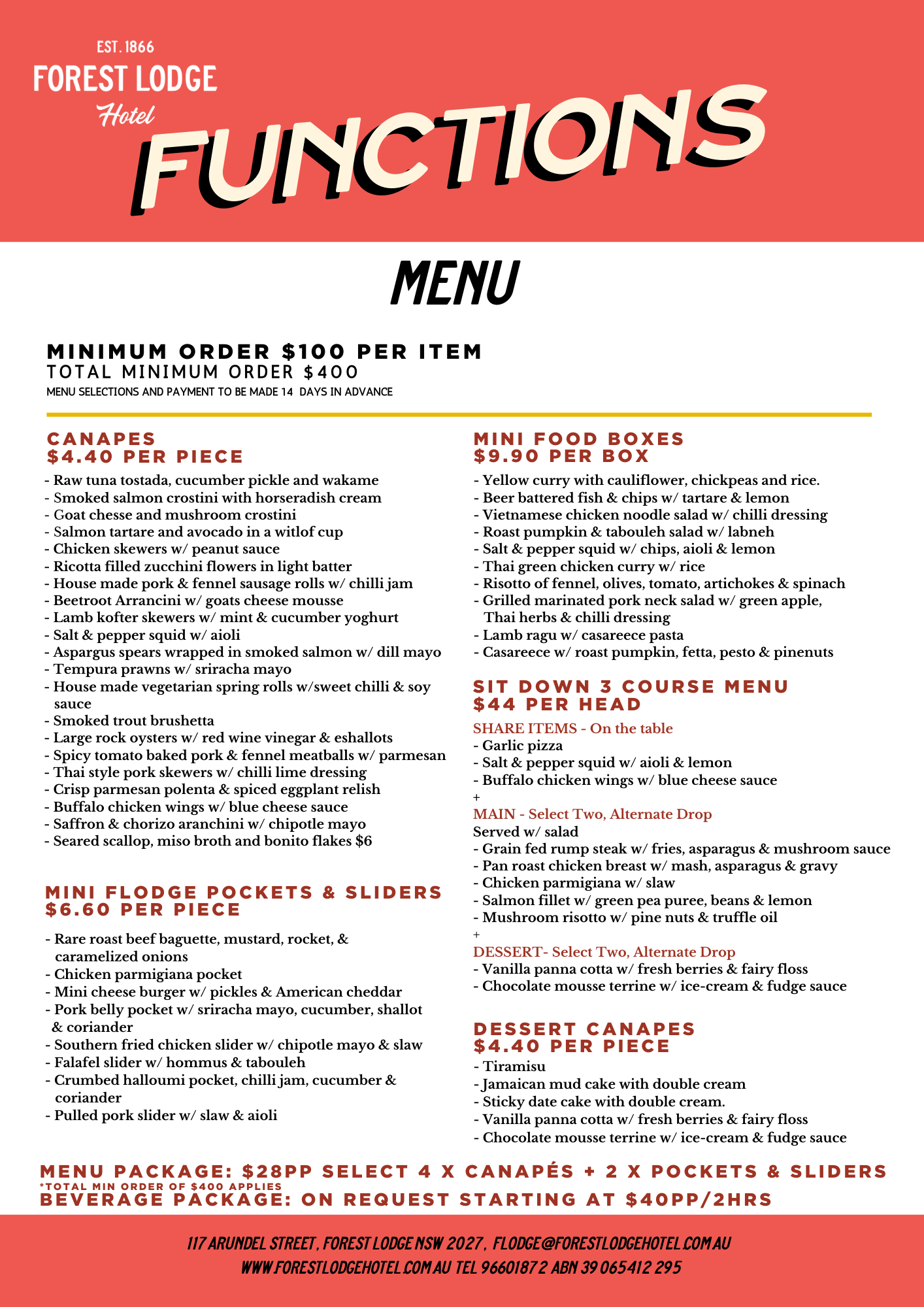 Functions — Forest Lodge Hotel