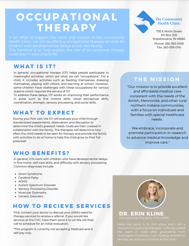 What is Occupational Therapy? — Community Health Clinic