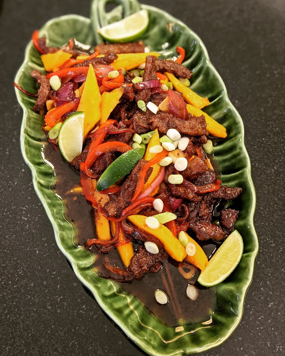 Crispy Beef with Mangoes — Jolana Bar & Grill