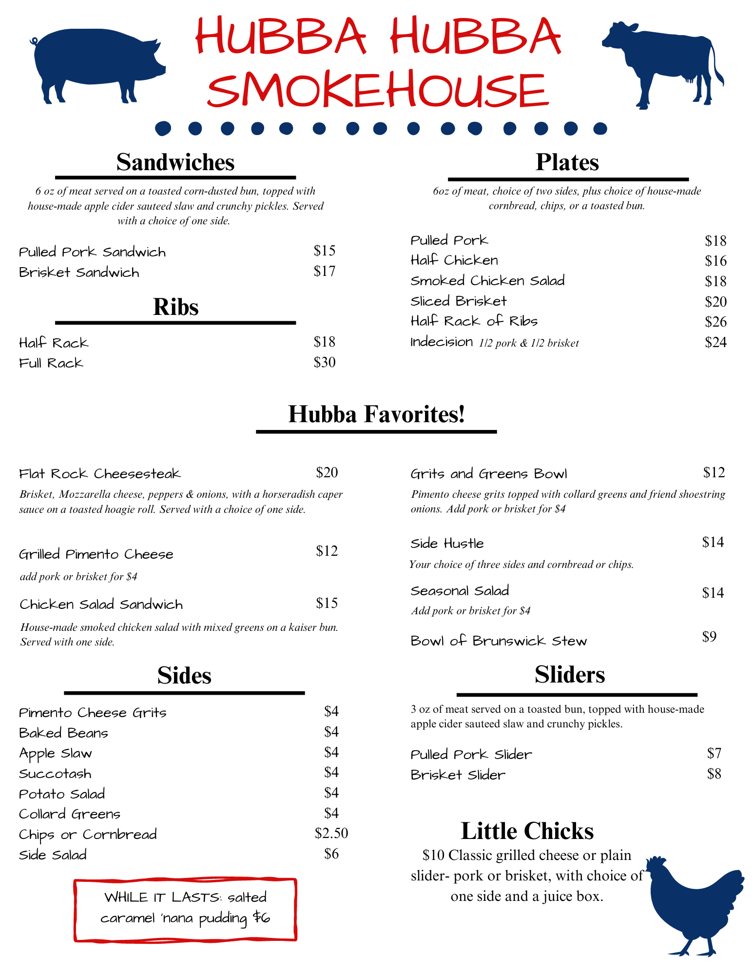 Menu — Hubba Hubba Smokehouse