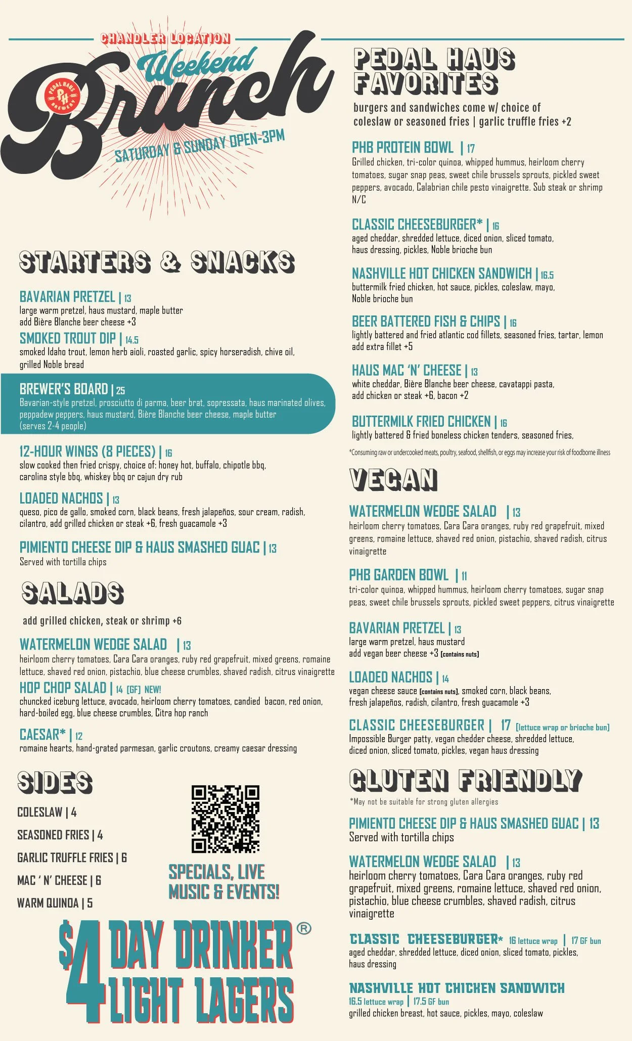Best Snacks & Drinks Menu in Chandler — Pedal Haus Brewery