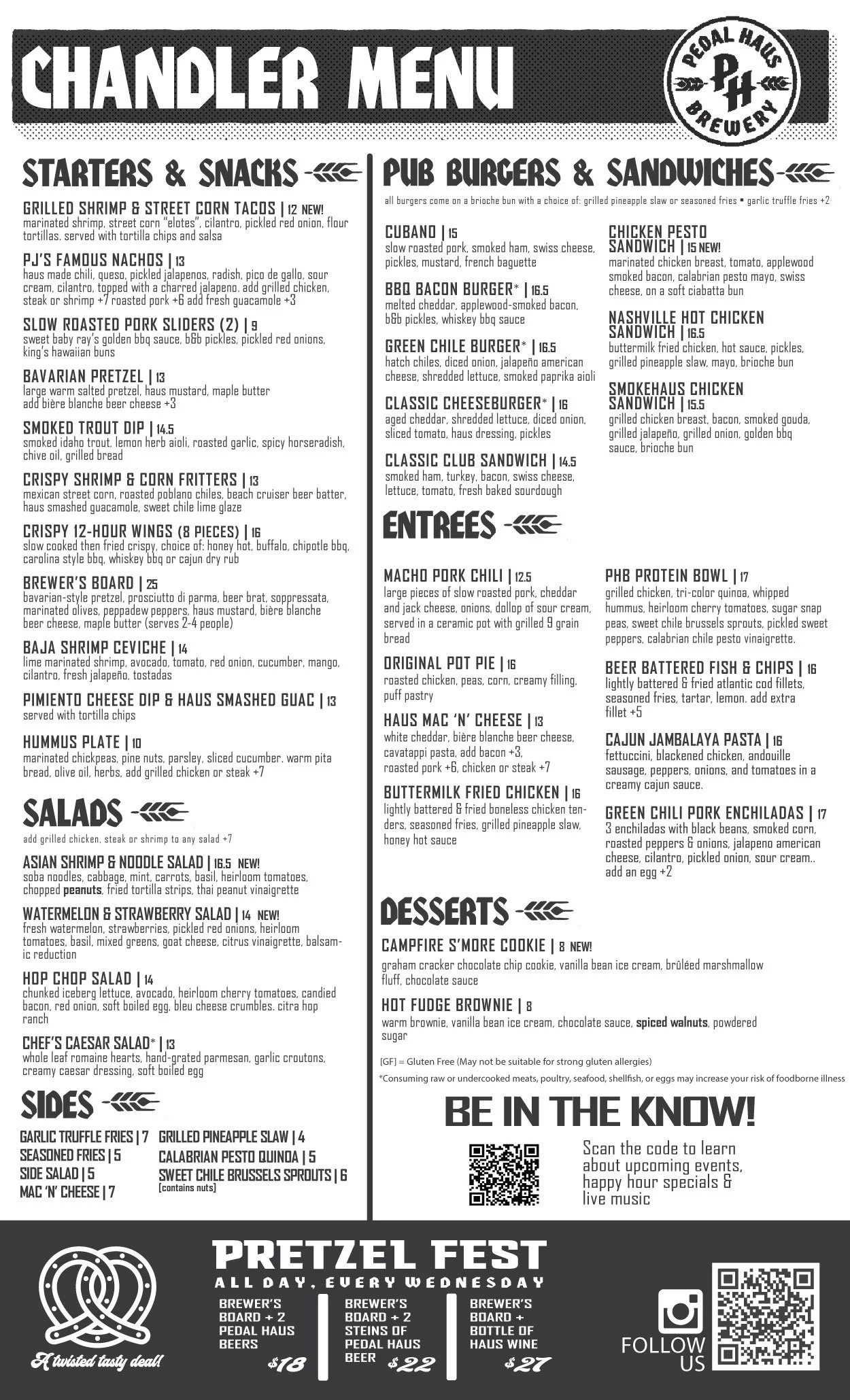 Best Snacks & Drinks Menu in Chandler — Pedal Haus Brewery