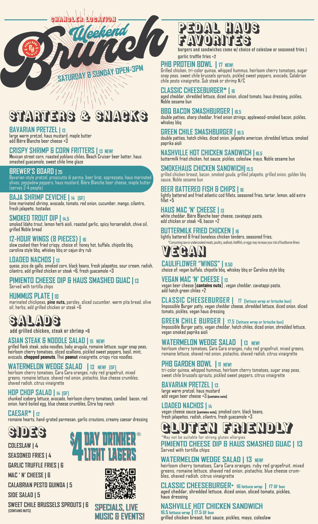 Best Snacks & Drinks Menu in Chandler — Pedal Haus Brewery
