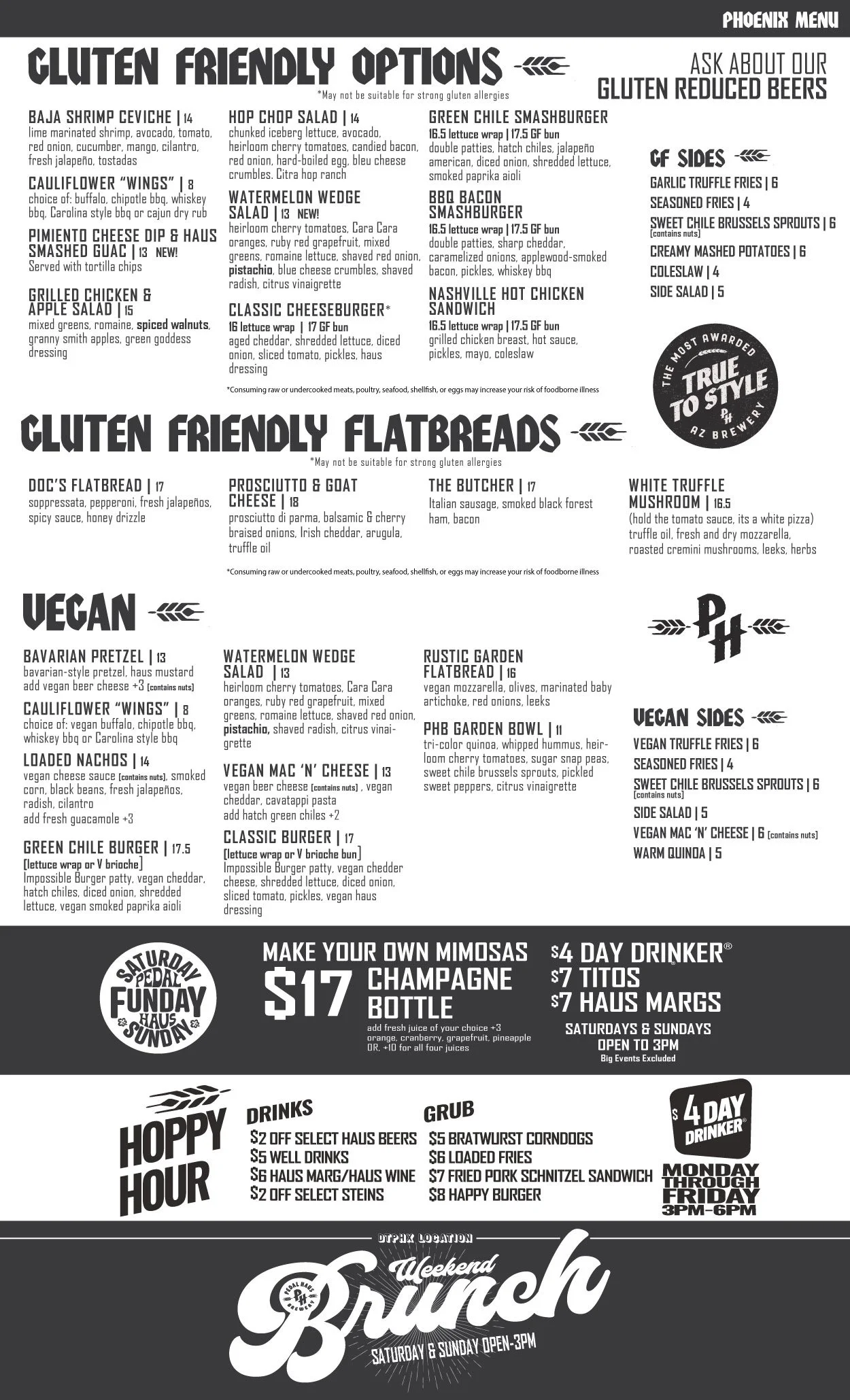 Phoenix's Best Snacks & Drinks Menu — Pedal Haus Brewery
