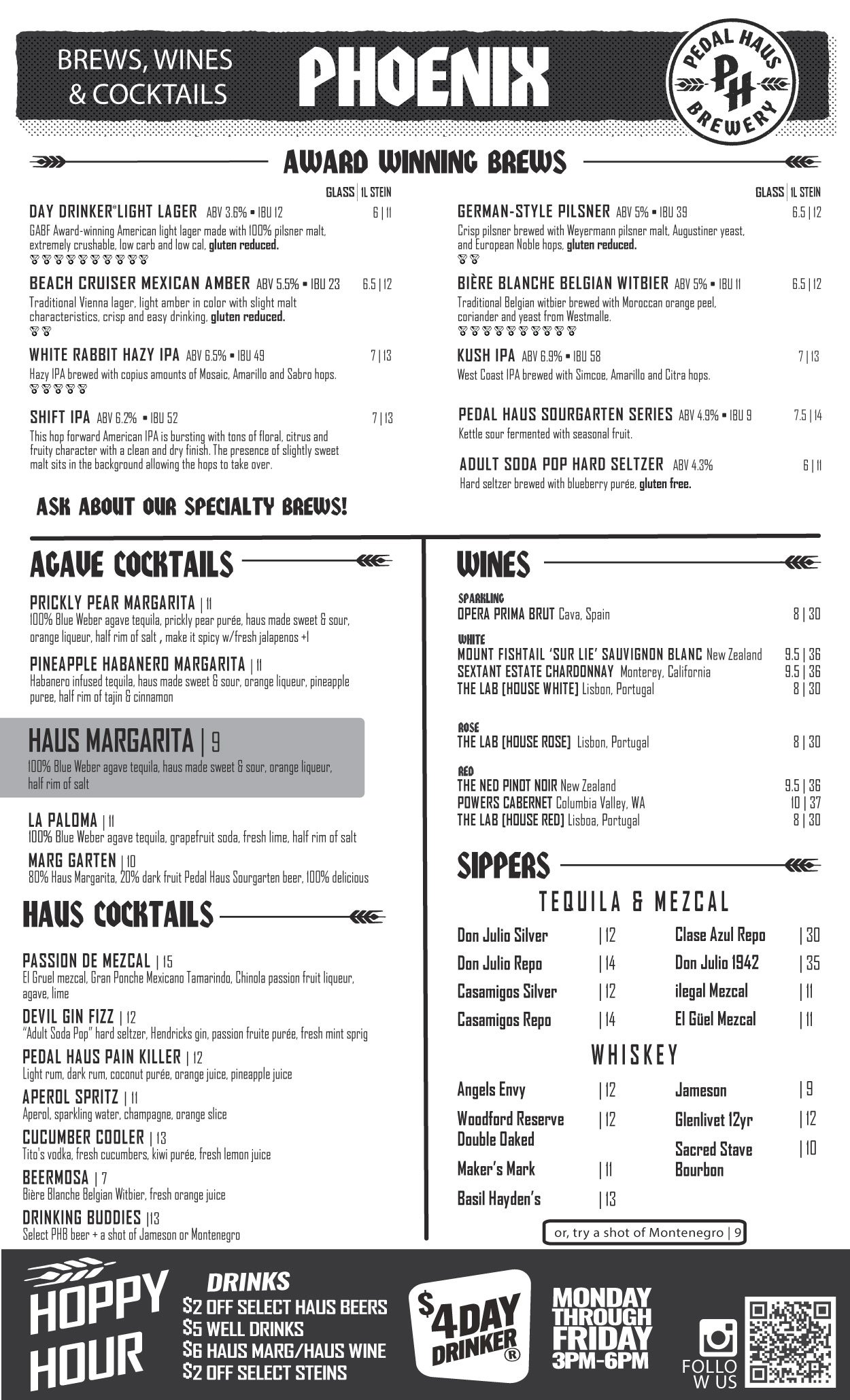 Phoenix's Best Snacks & Drinks Menu — Pedal Haus Brewery