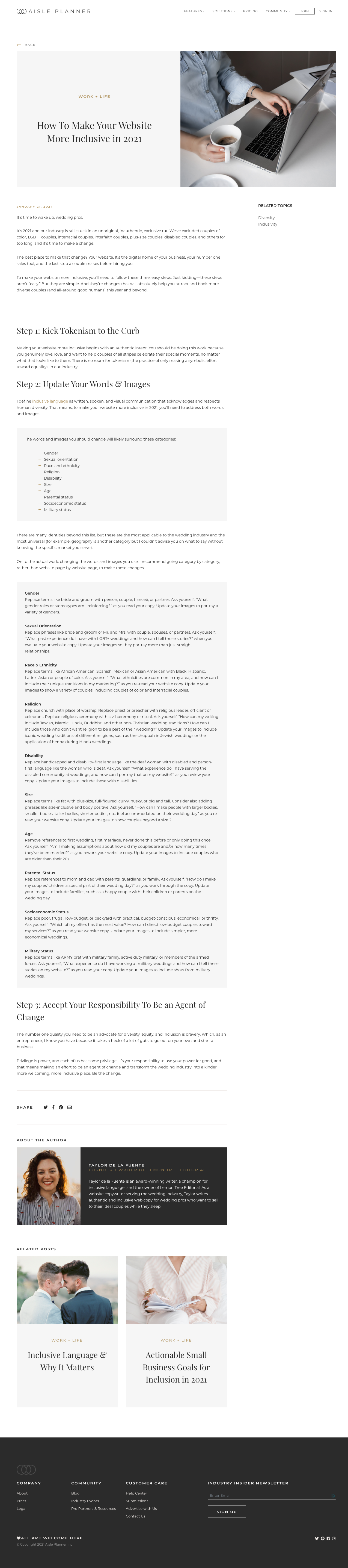 Aisle Planner Guest Blog — Bigmouth Copy