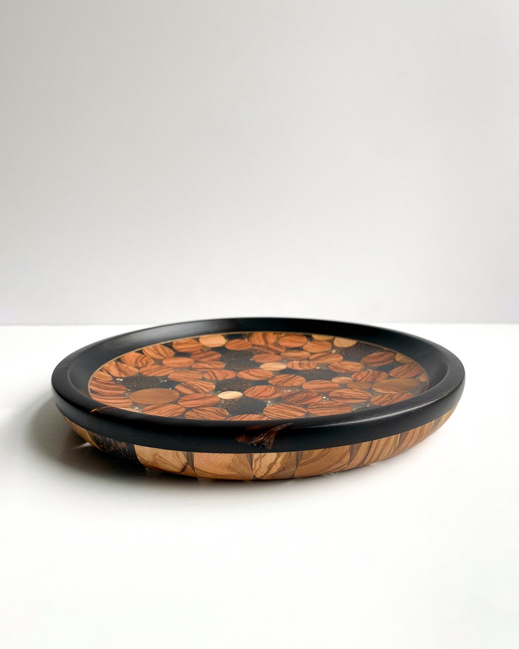 DOSCA | Oversized Mosaic Resin & Wood Plate | Olive, African Blackwood ...