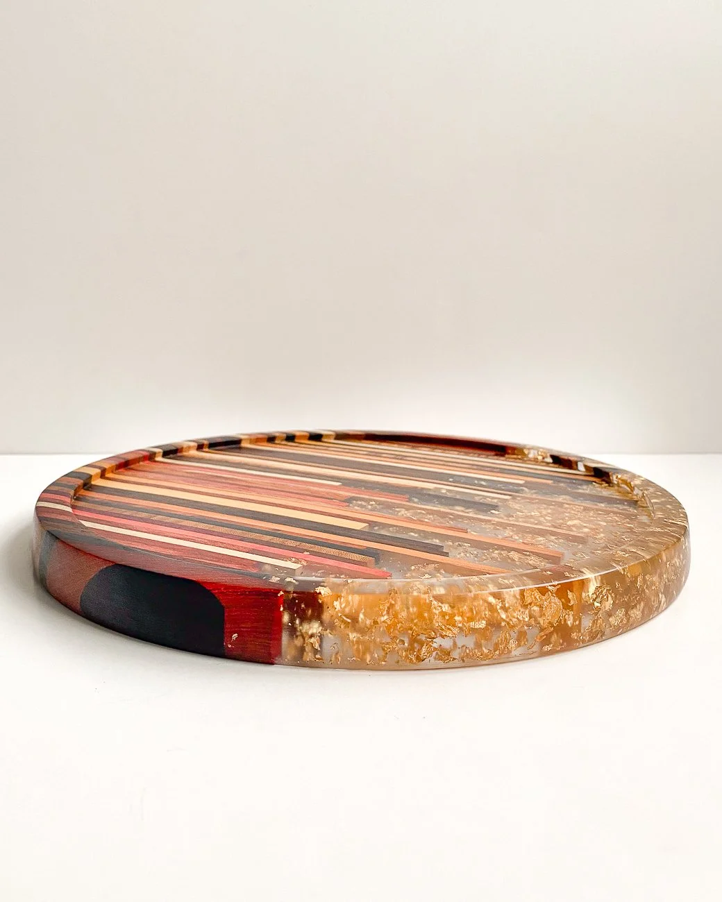 DOSCA | Oversized Mosaic Resin & Wood Plate | Olive, African Blackwood ...