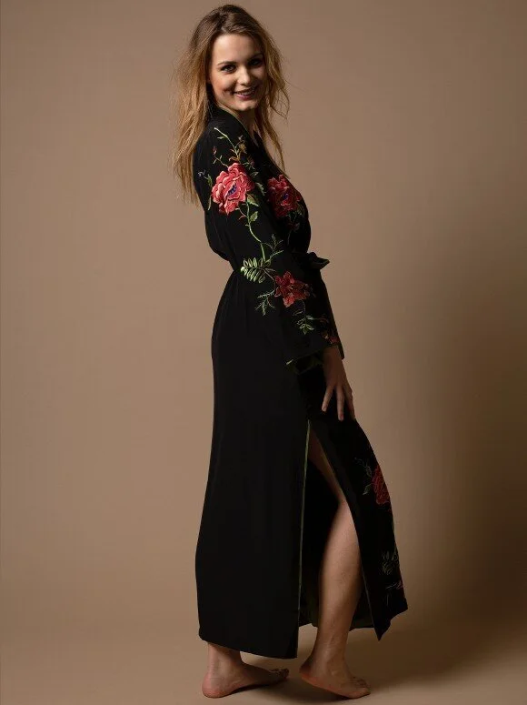 LEXANE Long Silk Robe — VanillaFudge