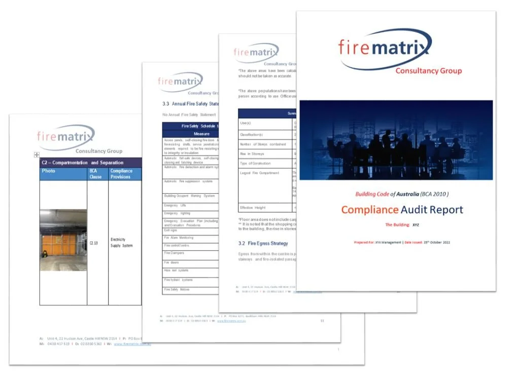BCA Reporting Section D, C and E — Fire Matrix