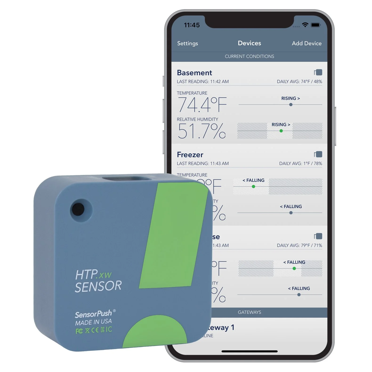 SensorPush - Temperature, Humidity & Pressure Smart Sensors