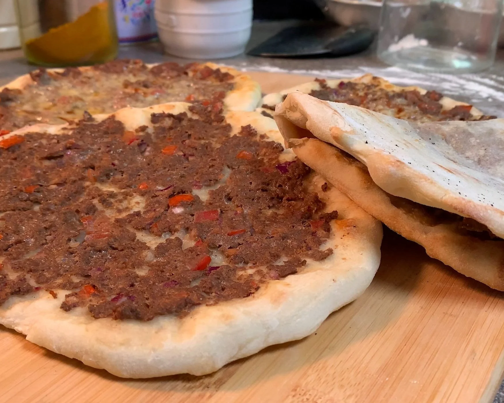 Open-Faced Lebanese Meat Pies Recipe - Lahm Bi Ajeen | How to Make ...