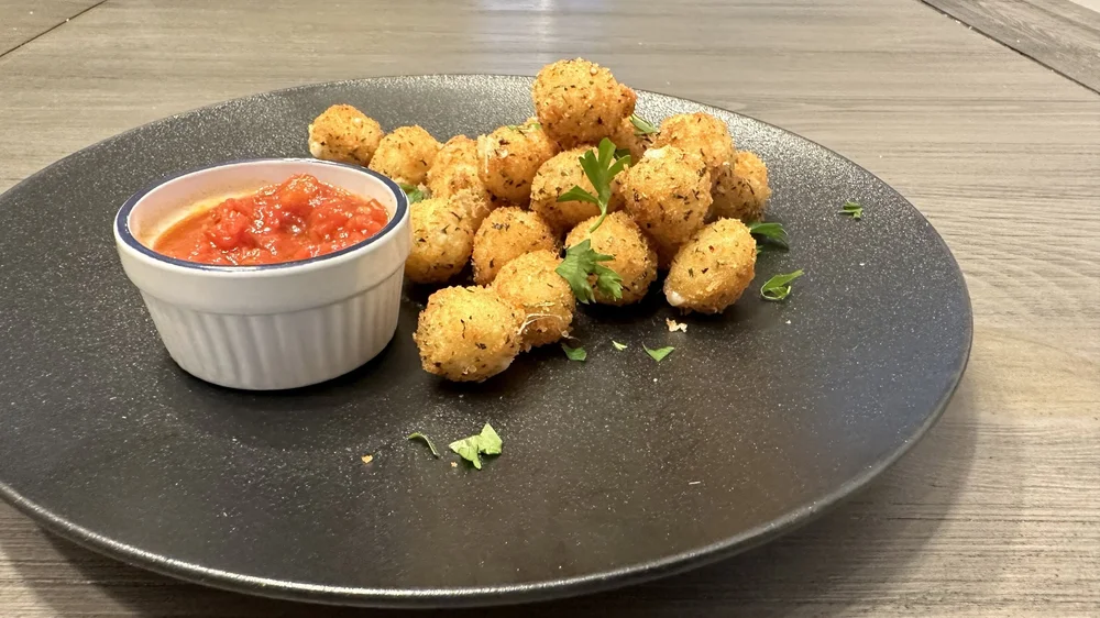 Deep Fried Crispy Mini Mozzarella Balls — Cooking with Anadi