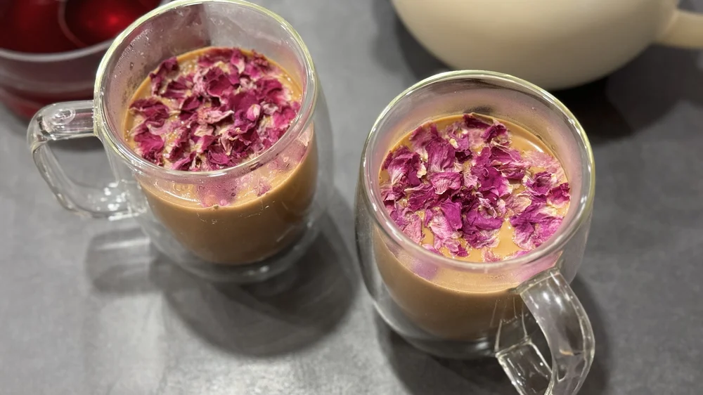 Rose Chai - Indian Milk Tea with Rose Recipe — Cooking with Anadi