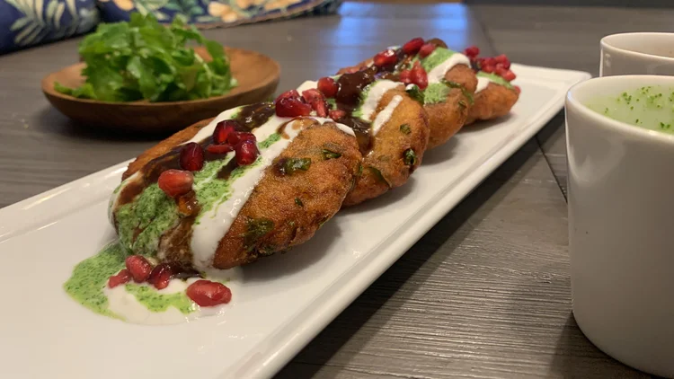 Crispy Aloo Tikki Chaat - Delhi Street-Style Potato Recipe — Cooking with Anadi