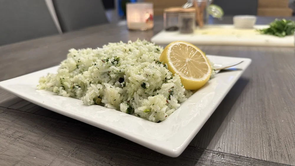 Healthy Indian-Style Cilantro-Lemon Rice | Cilantro-Lemon Rice Pulao ...