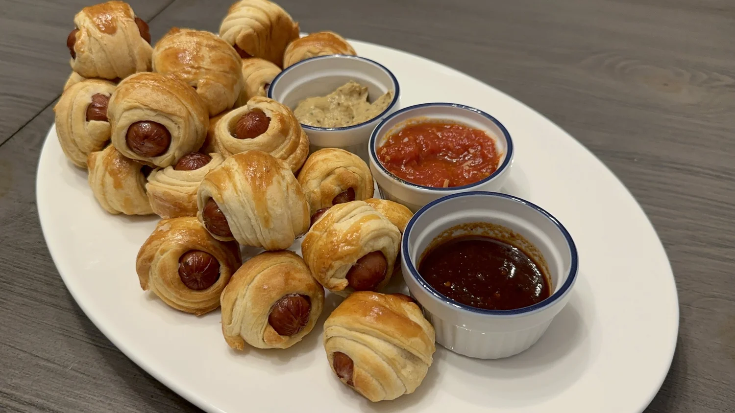 Air Fryer Crescent Roll Mini Pigs in a Blanket — Cooking with Anadi