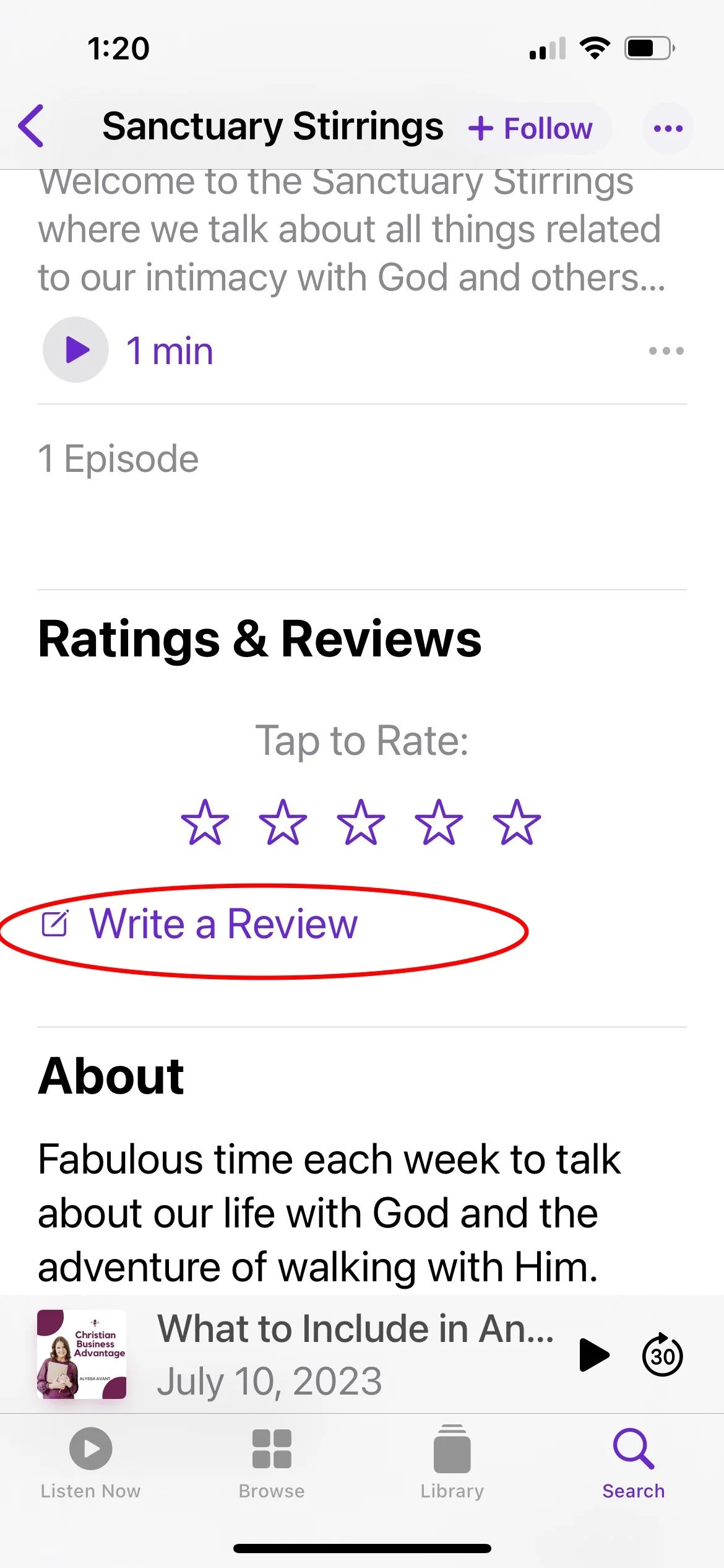 How to Subscribe & Review a Podcast — The Sanctuary at Bear Creek