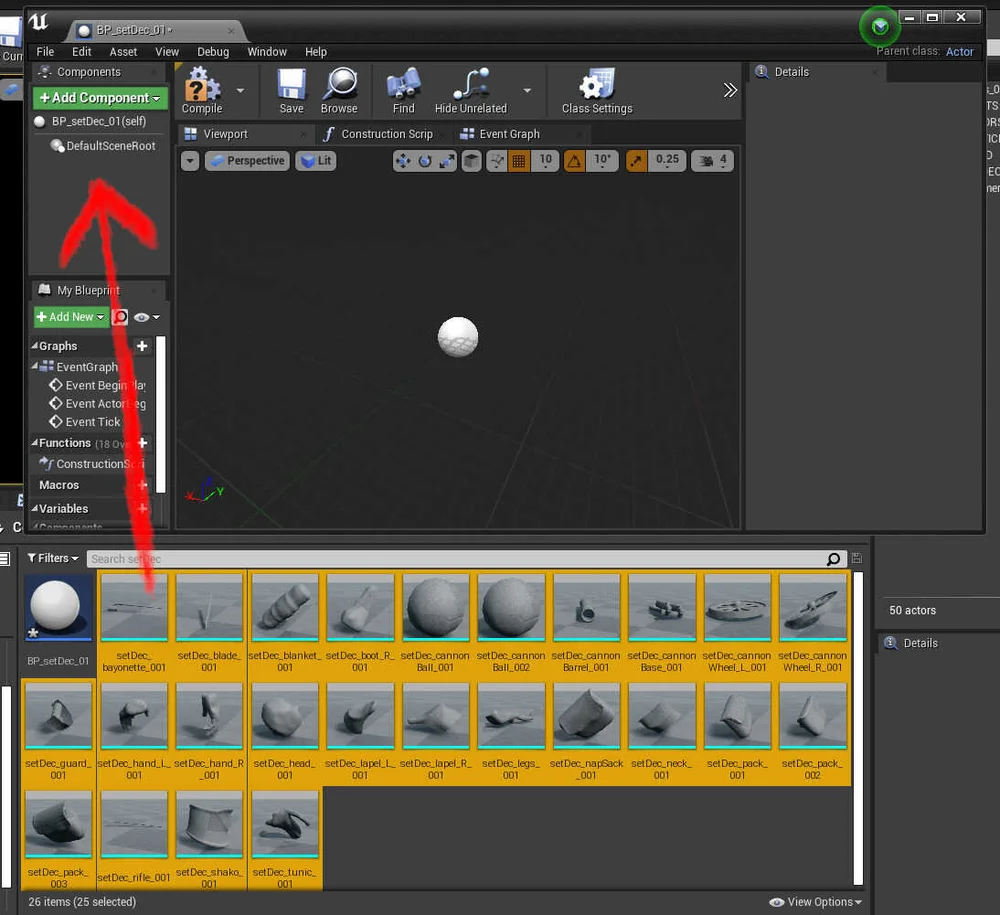 Combine Static Meshes with a Blueprint — samuel walsh | vfx