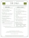 Dinner Menu — The Oaks