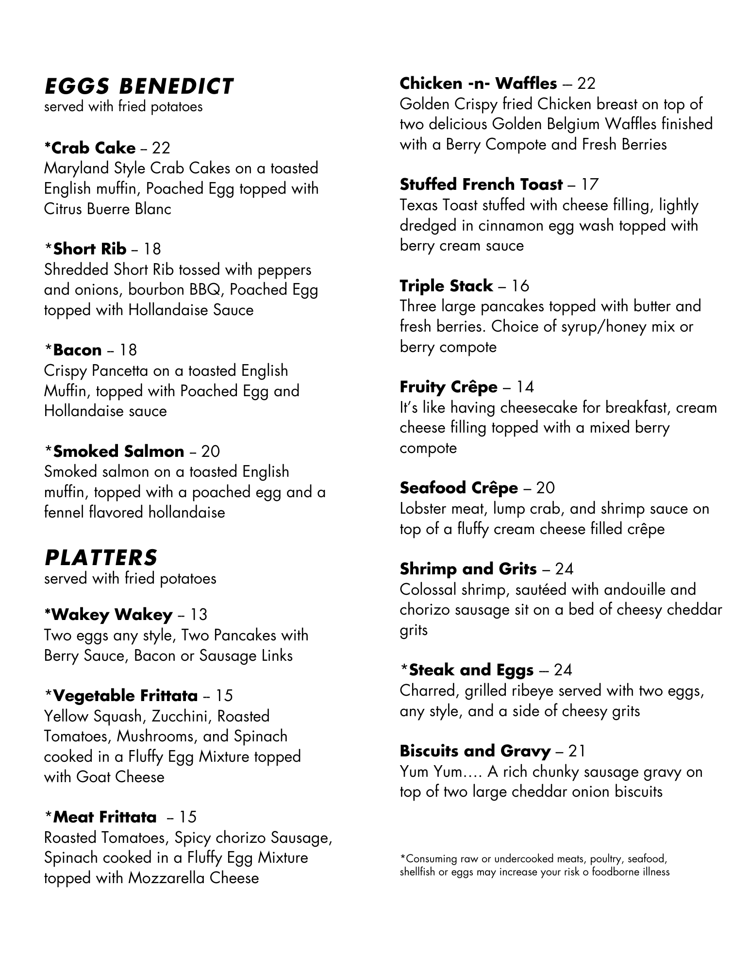 Sunday Brunch — The Oaks