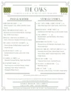 Dinner Menu — The Oaks