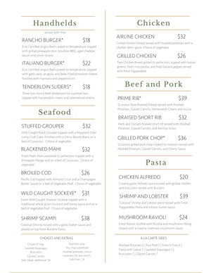 Dinner Menu — The Oaks