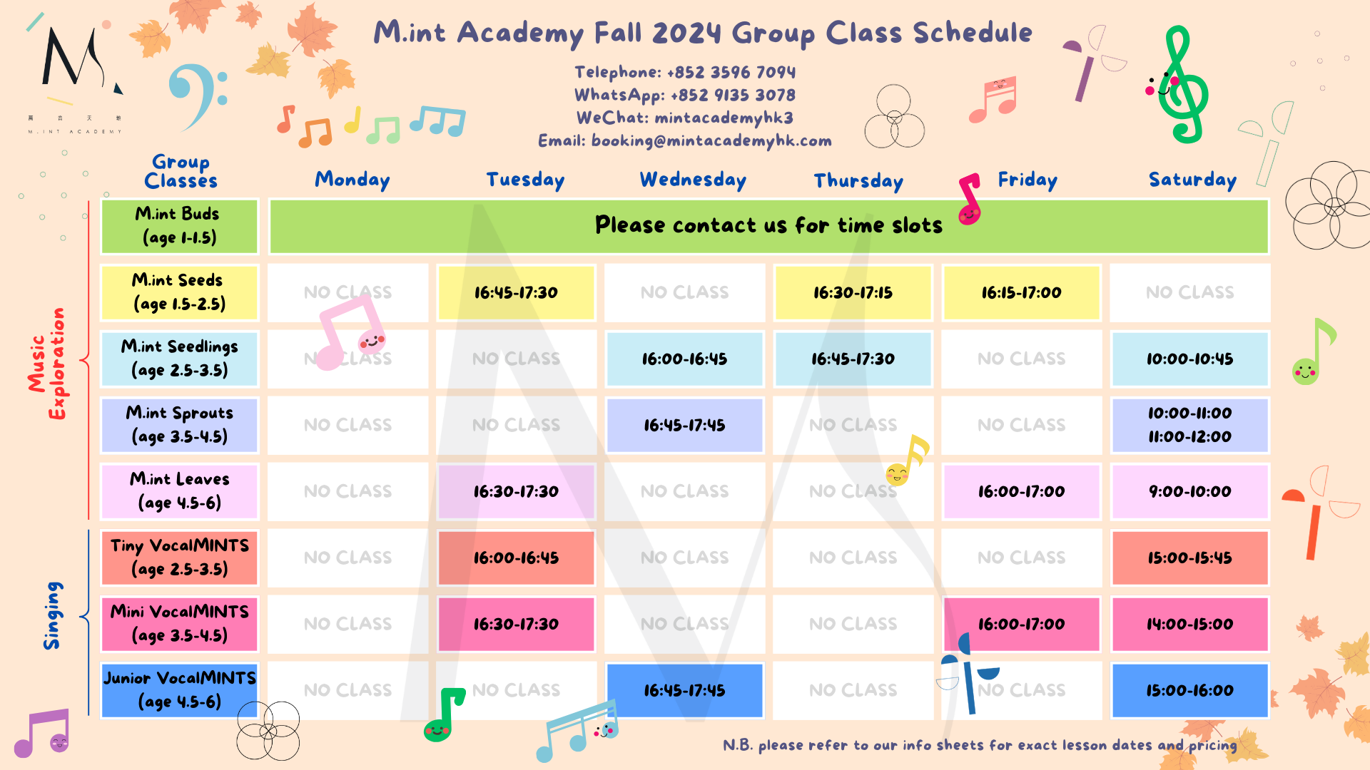 Fall 2024 Group Music Exploration Classes — M.int Academy