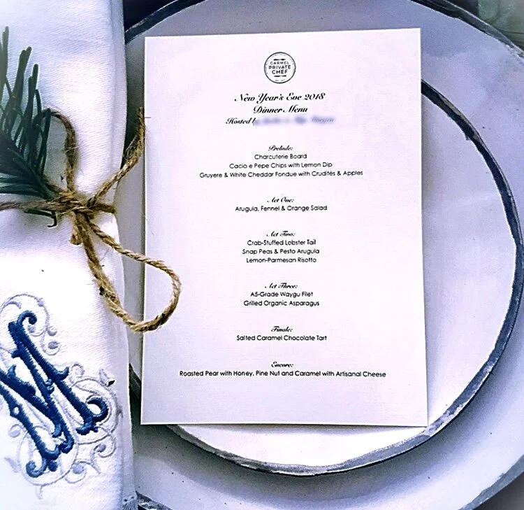 Sample Menus — nashville private chef