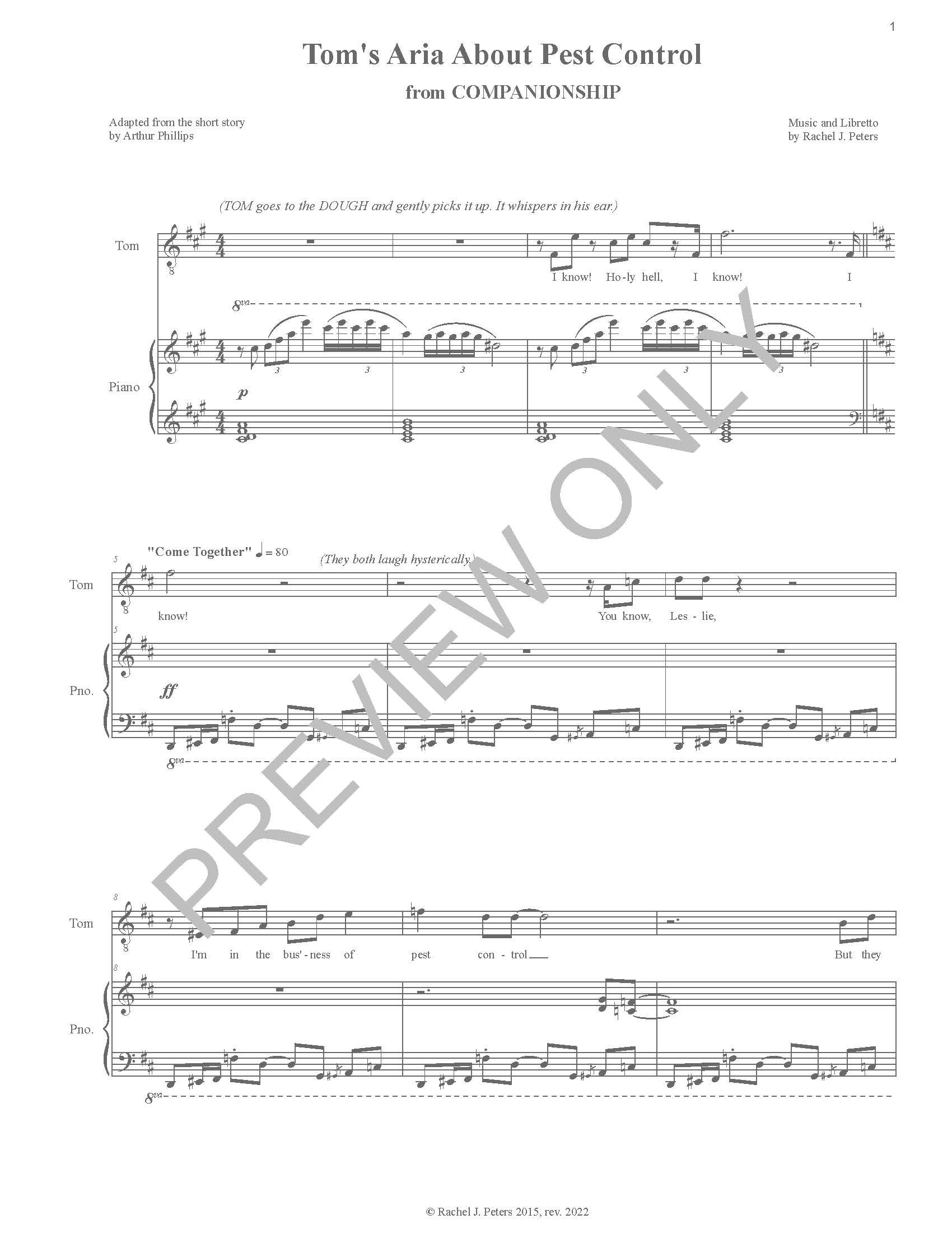 Companionship Libretto — RACHEL J. PETERS | Composer/Librettist