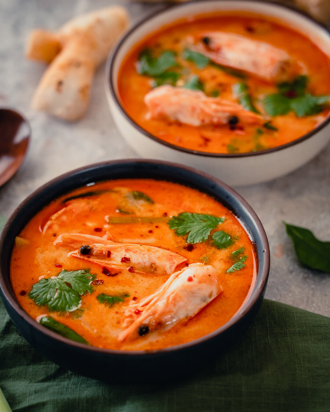 Tom Yum Goong Nam Khon | Thai Soup | Creamy Hot & Sour Soup with Shrimp ...