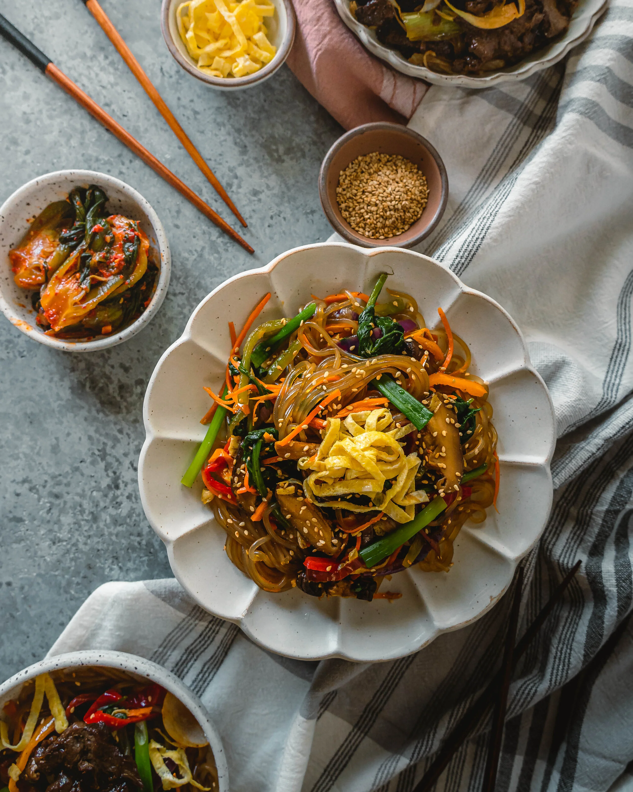 Japchae | Stir-Fried Glass Noodles & Vegetables — The Spice Odyssey