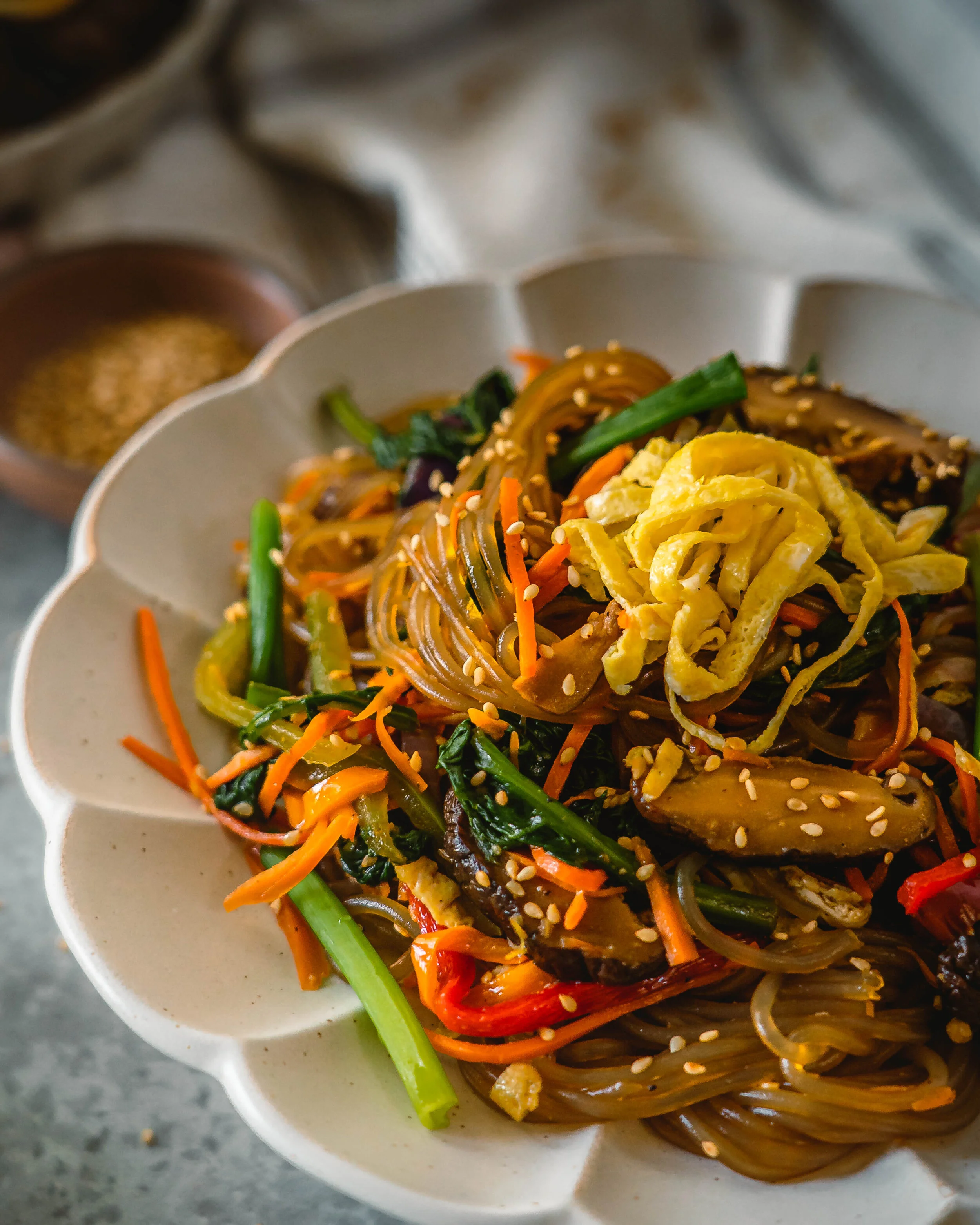 Japchae | Stir-Fried Glass Noodles & Vegetables — The Spice Odyssey