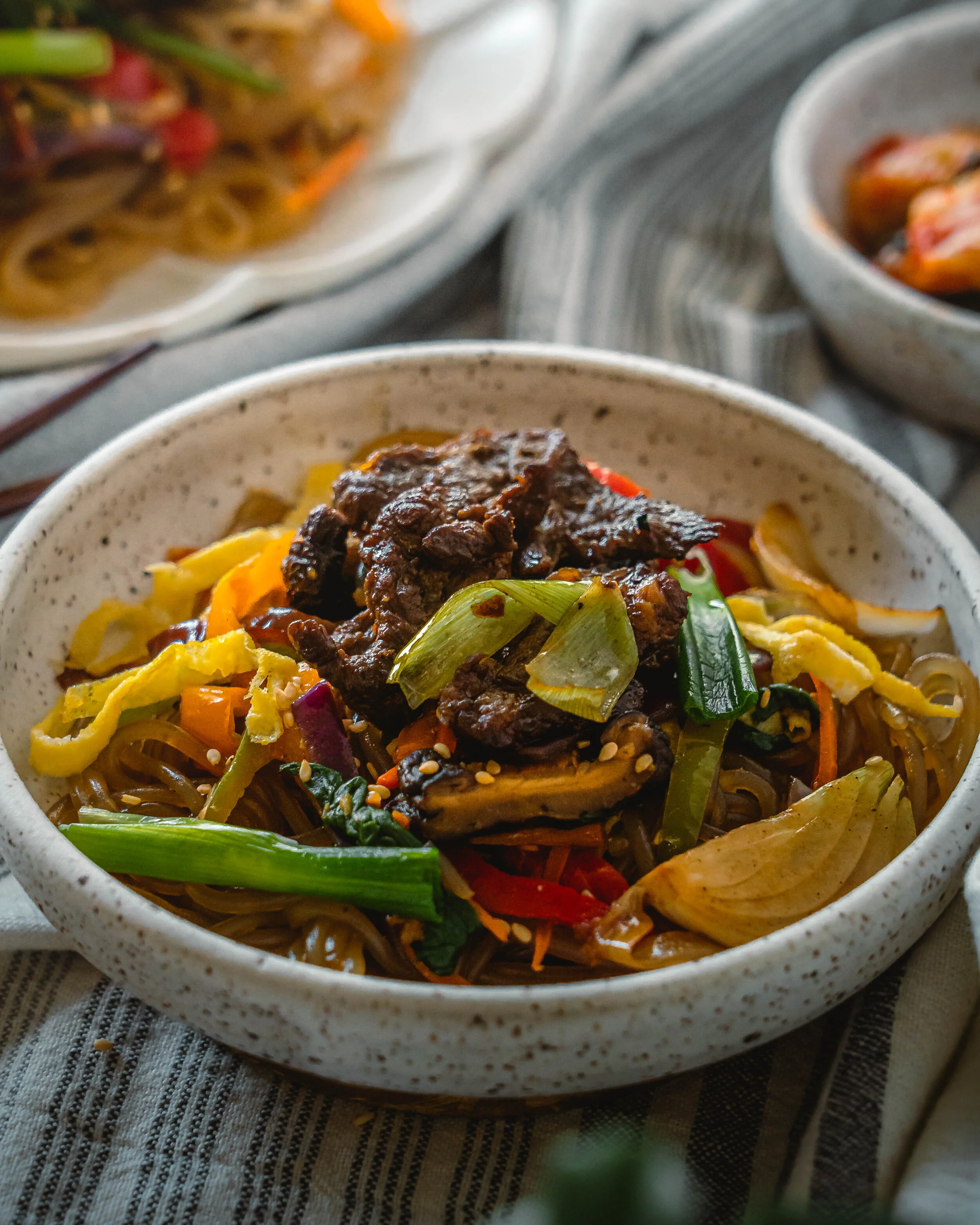 Japchae | Stir-Fried Glass Noodles & Vegetables — The Spice Odyssey