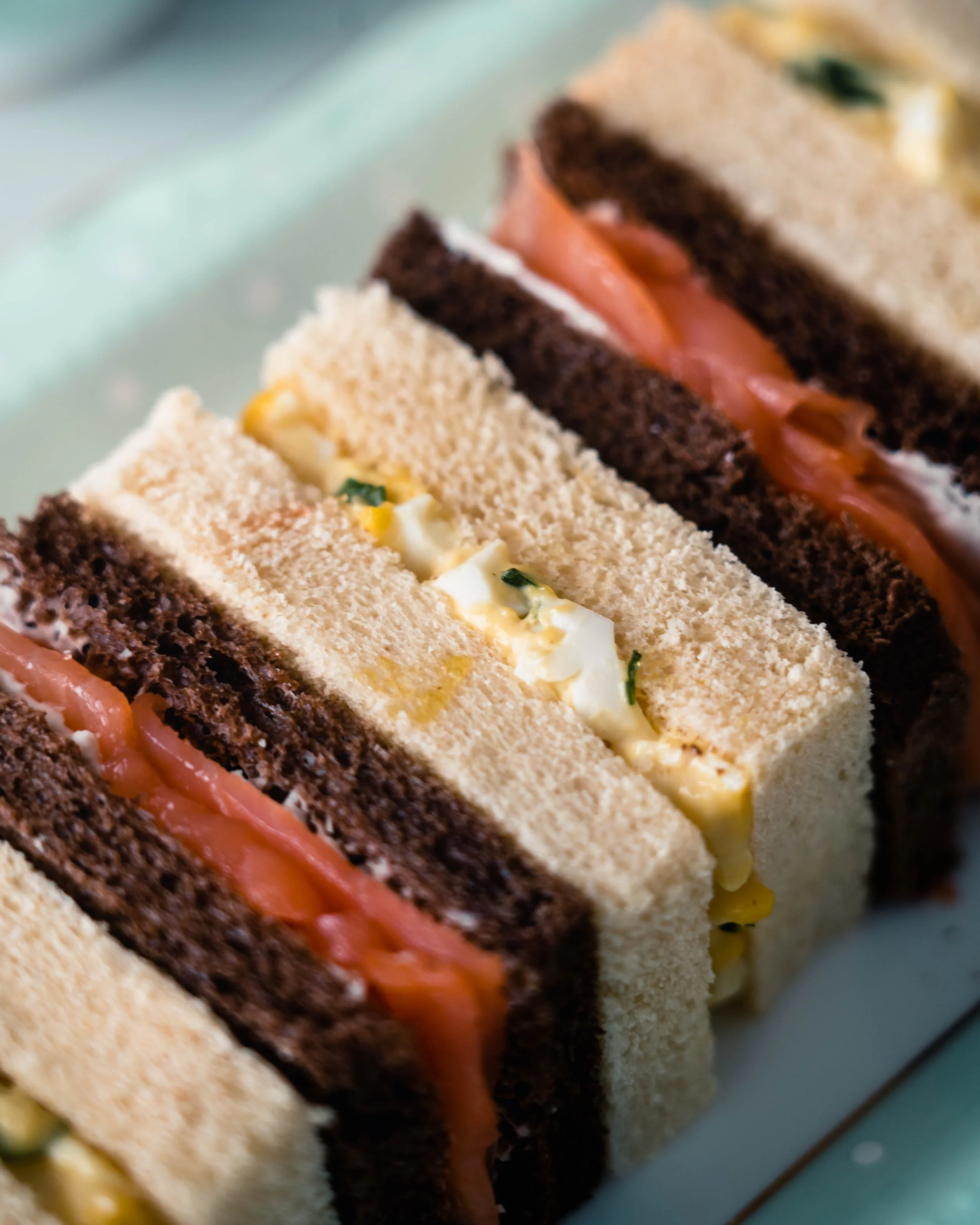 Finger Sandwiches | Tea Sandwiches — Egg Salad, Prawn & Cucumber ...