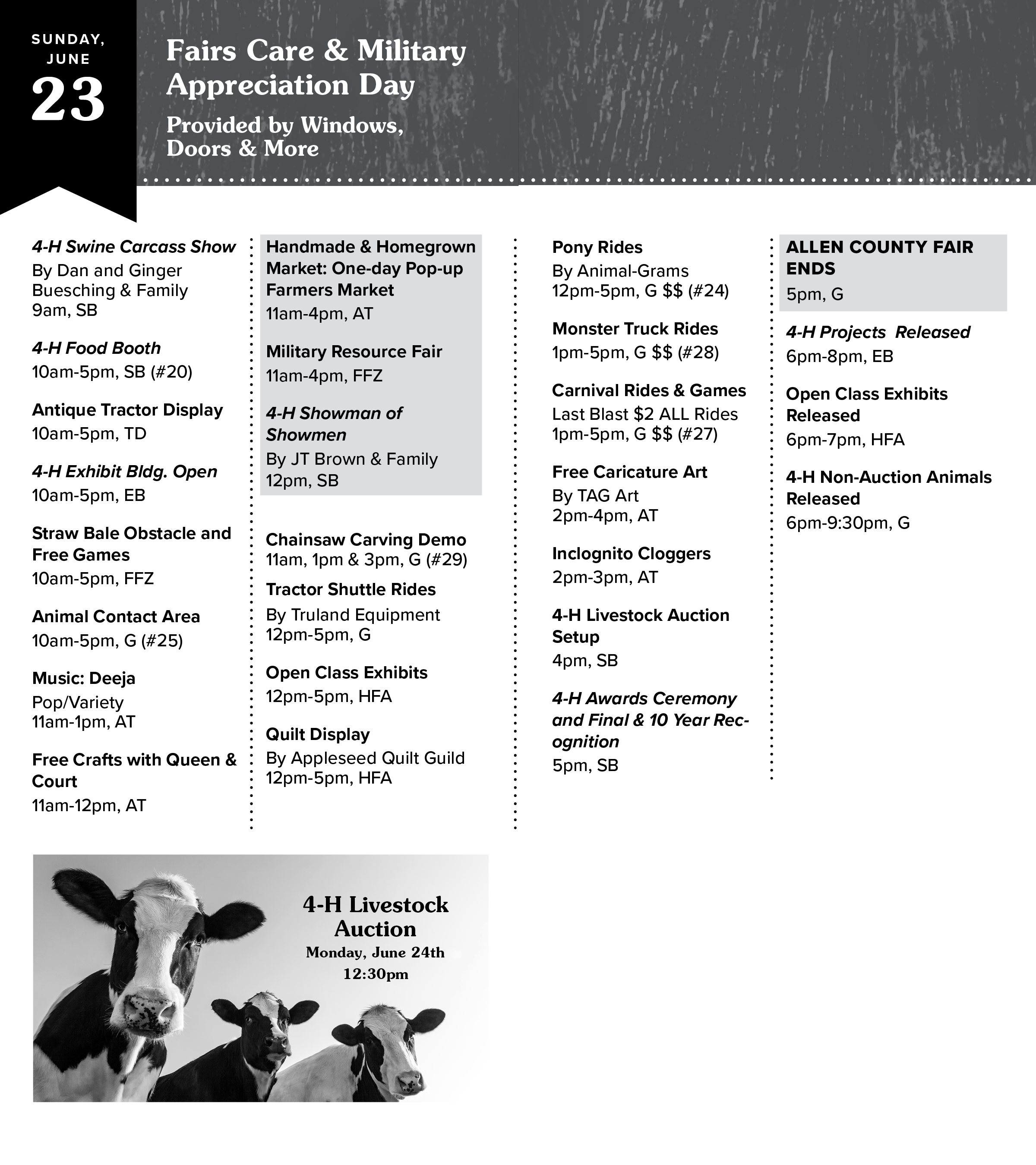 Full Schedule | Allen County Fair — Allen County Fairgrounds