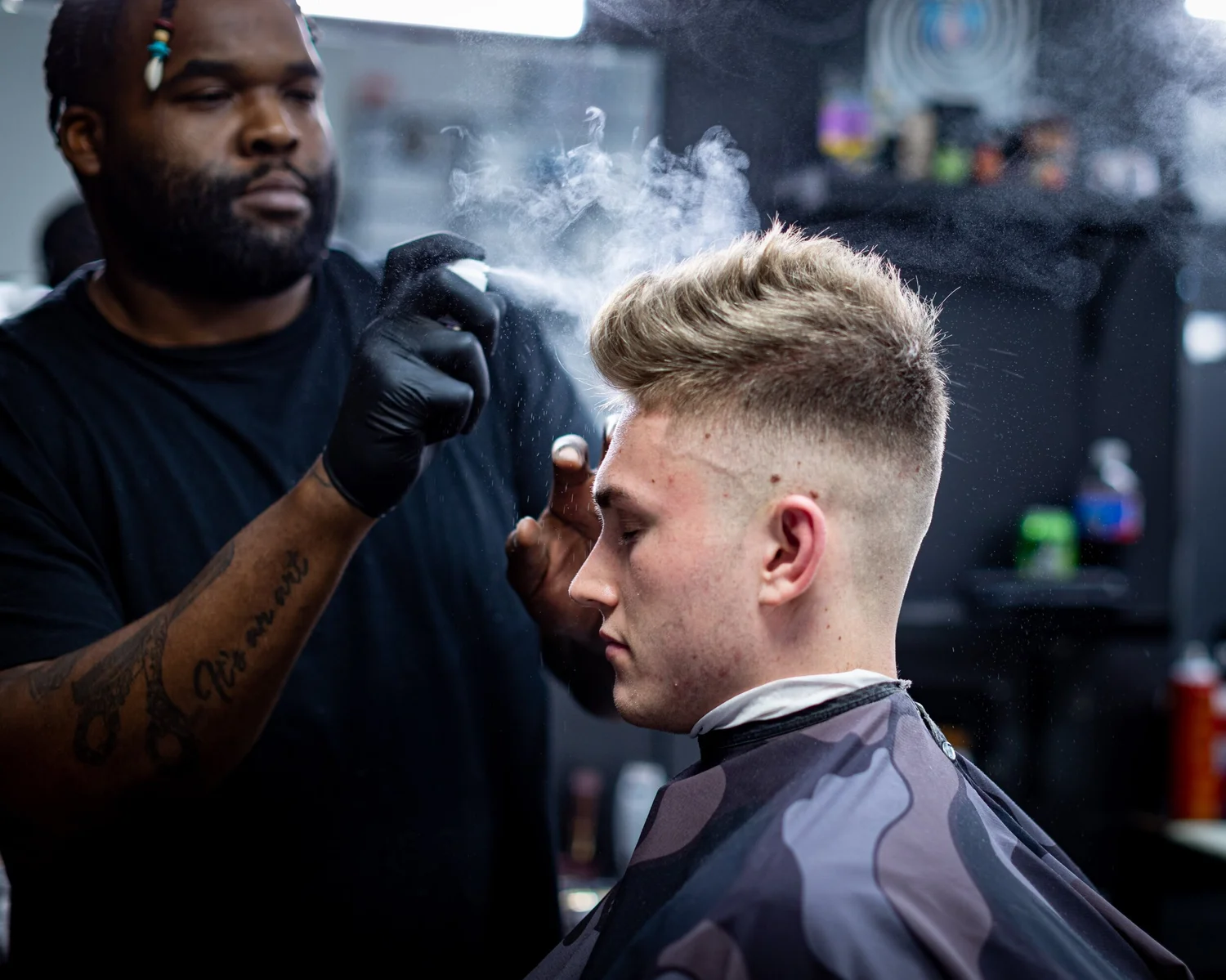 Grayscale Barber Lounge