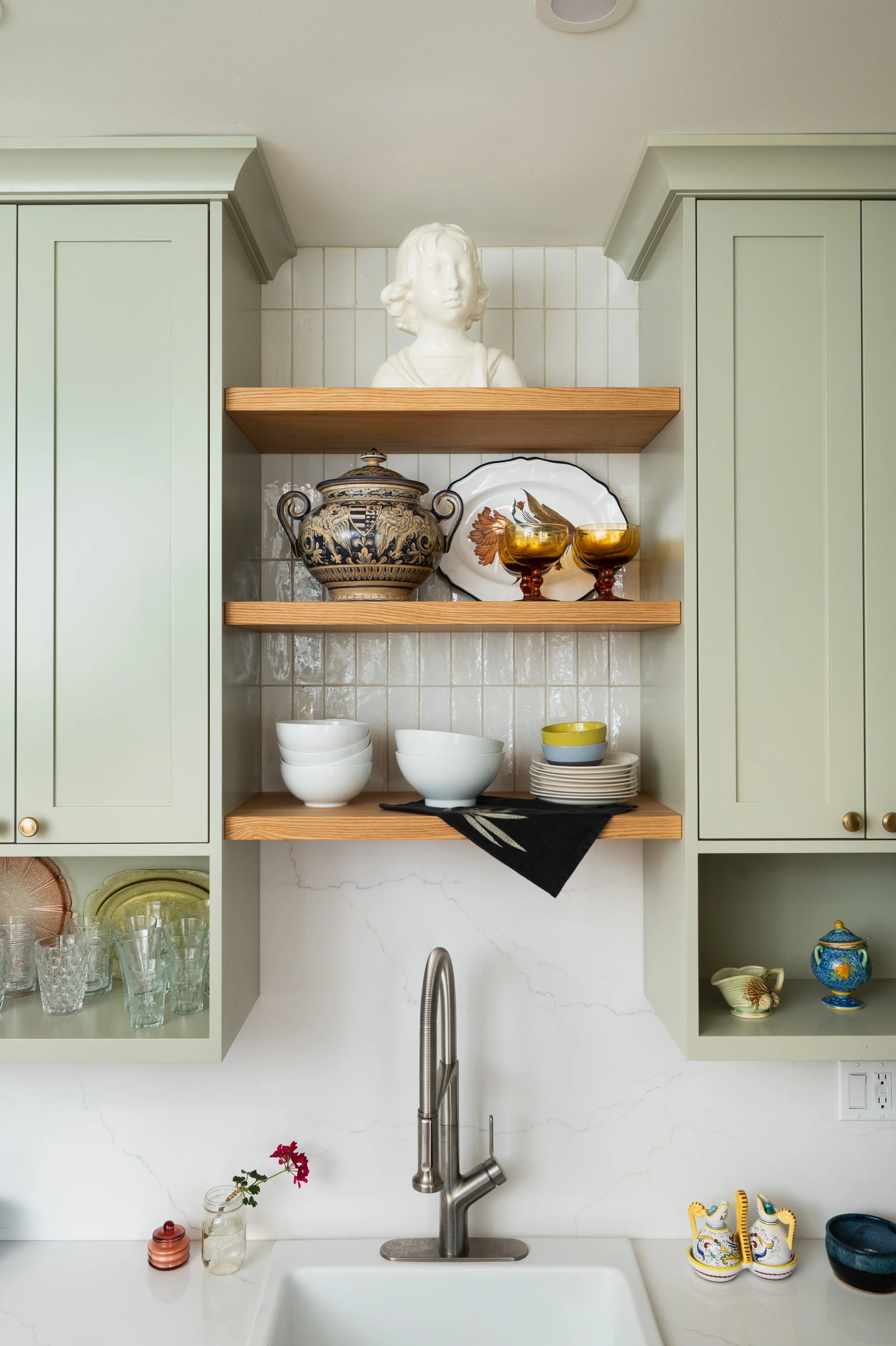 Open Corner Shelves Kitchen